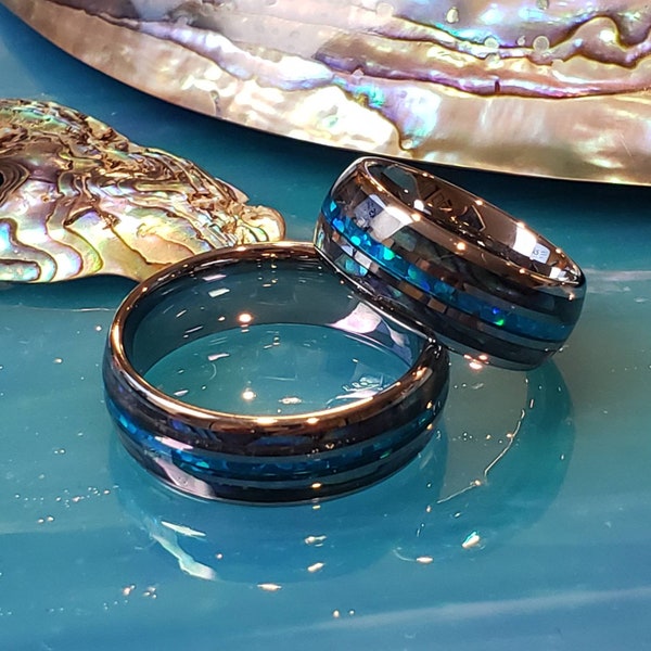 Abalone Wedding Ring - Etsy