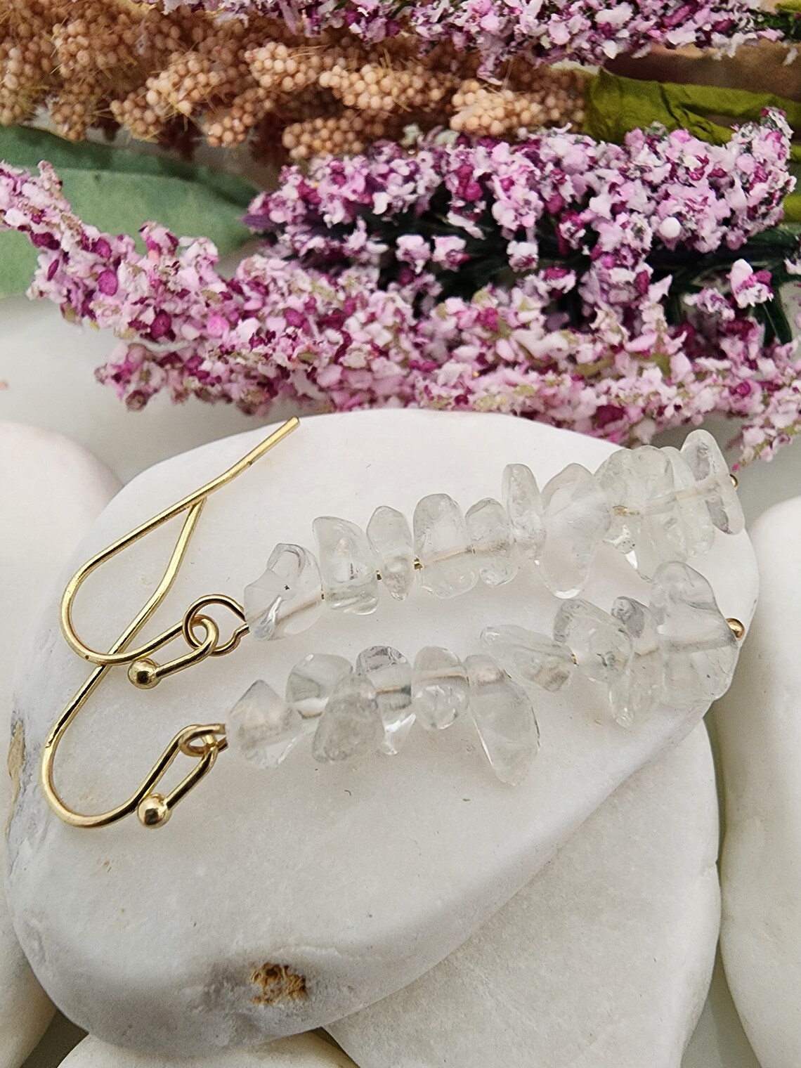Clear Quartz Dangle Earrings - Etsy
