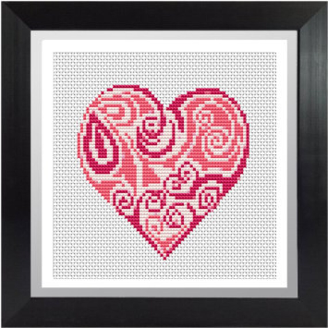 MORE for FREE - Love Heart Red - Counted Cross Stitch Pattern Pdf ...