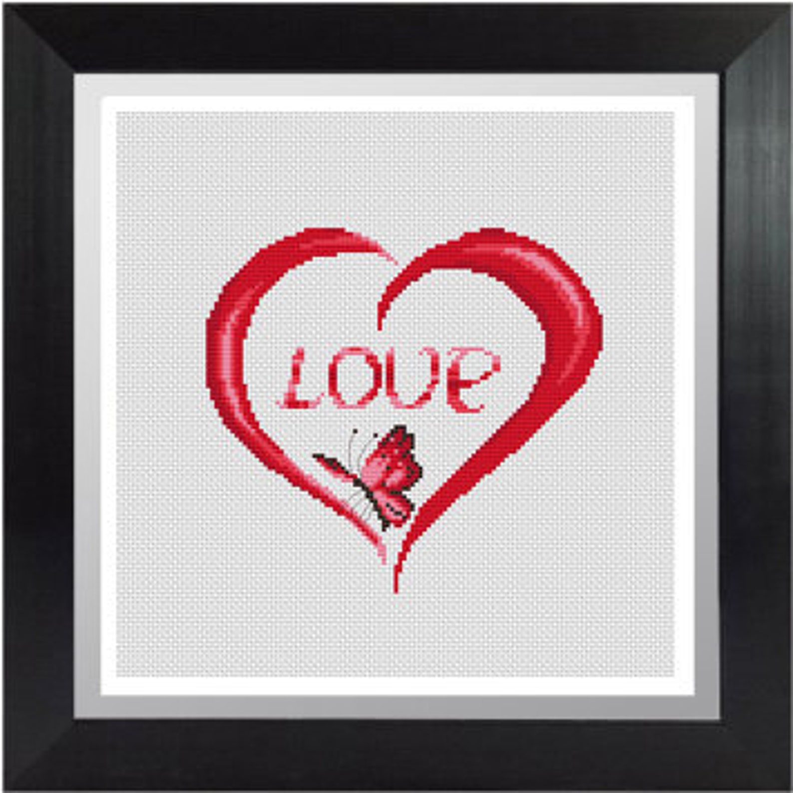 MORE for FREE - Heart Love - Counted Cross Stitch Pattern Pdf-instant ...