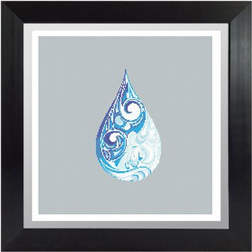 MORE for FREE - Water Drop Splashes - Counted Cross Stitch Pattern Pdf ...