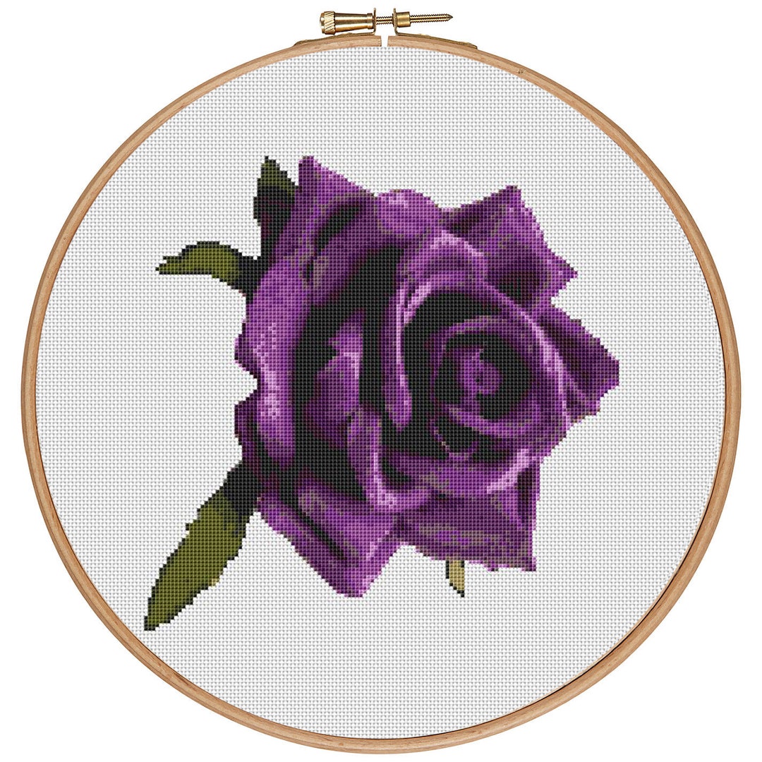 MORE for FREE - Purple Rose - Counted Cross Stitch Pattern PDF ...