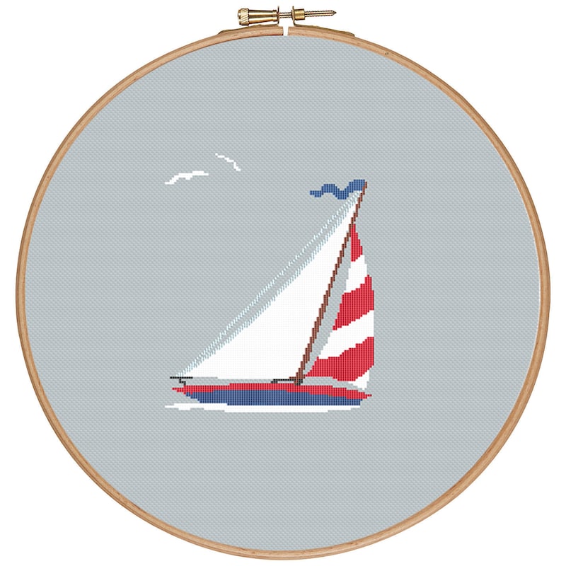 Boat Cross Stitch - Etsy