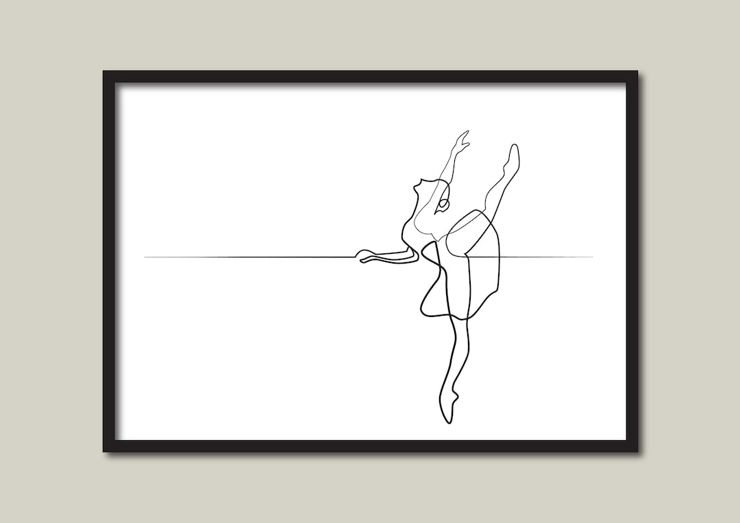 Abstract Ballet Dancer Line Drawing | One Line Illustration | Ballerina ...