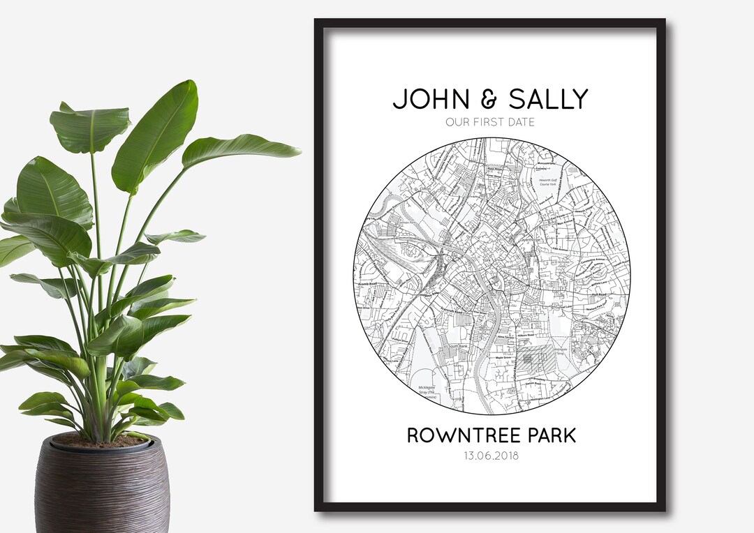 Personalised Our First Date Map Print | Couple Print | Valentines Gift ...