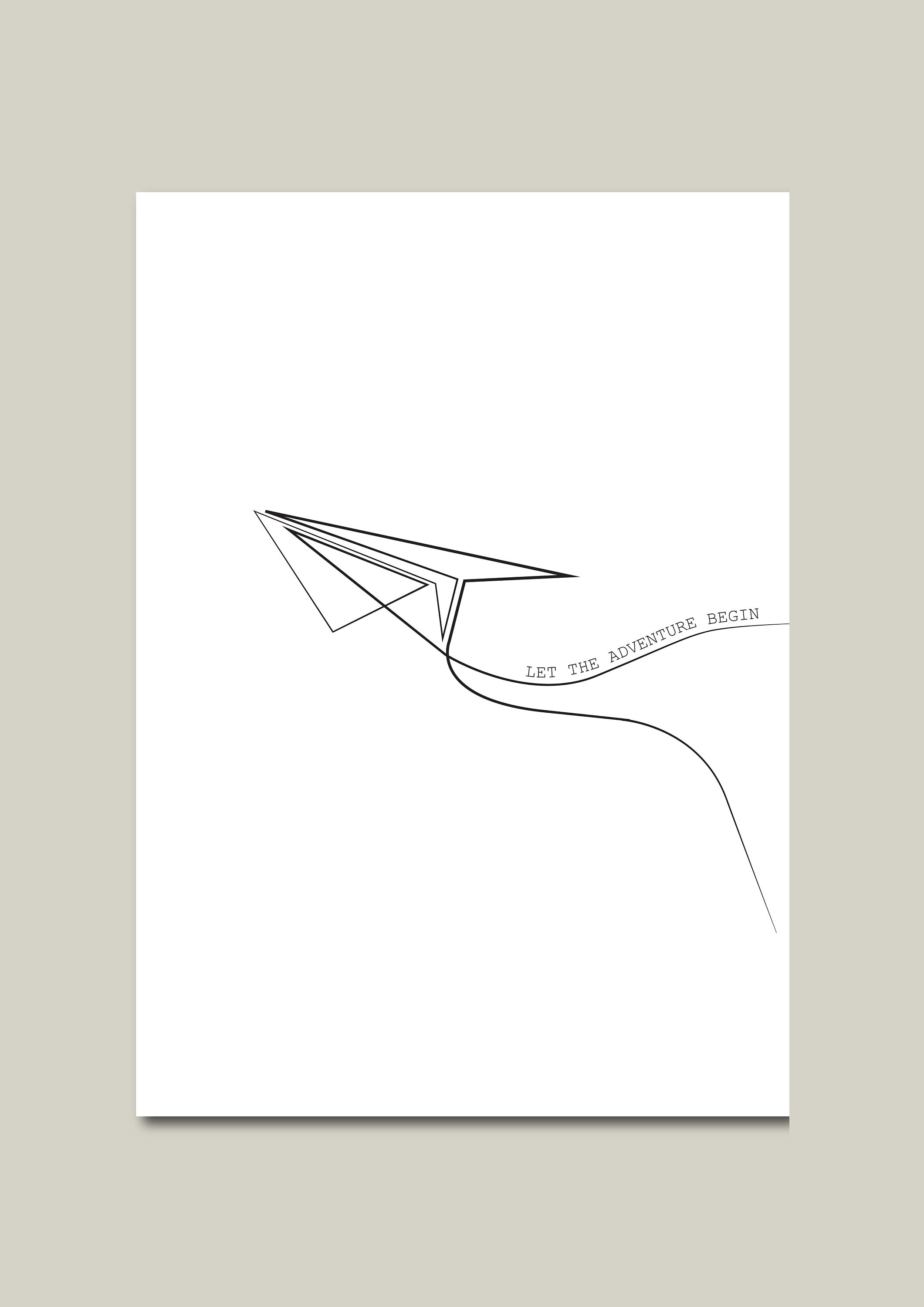 Paper Plane Illustration One Line Drawing Minimalist Art | Etsy