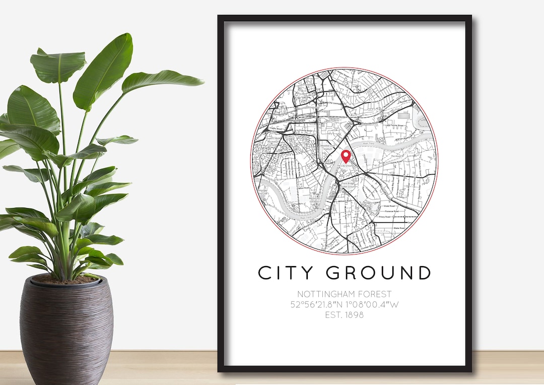 Nottingham Forest FC Print | the City Ground Stadium | NFFC Print | EFL ...