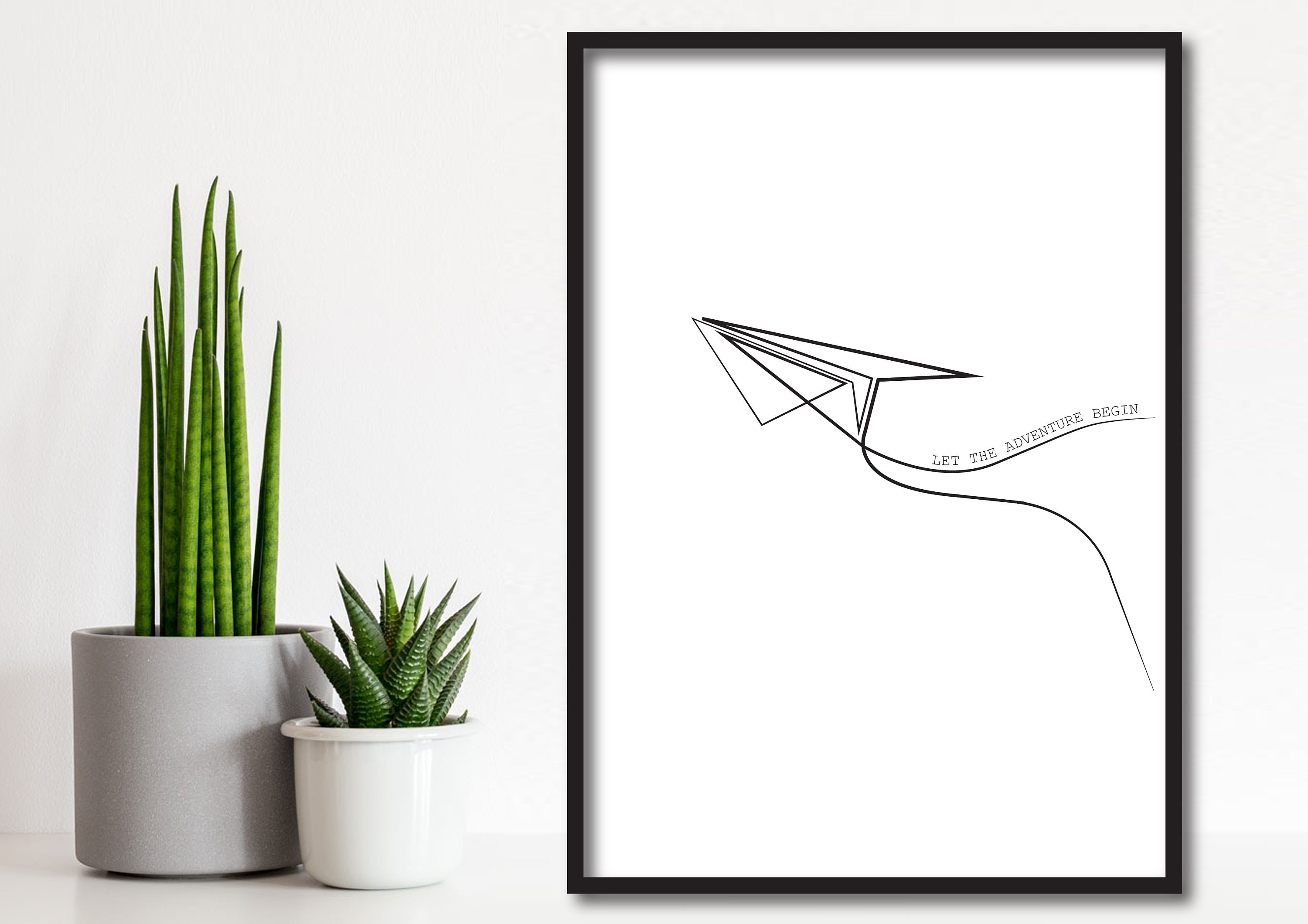 Paper Plane Illustration One Line Drawing Minimalist Art | Etsy