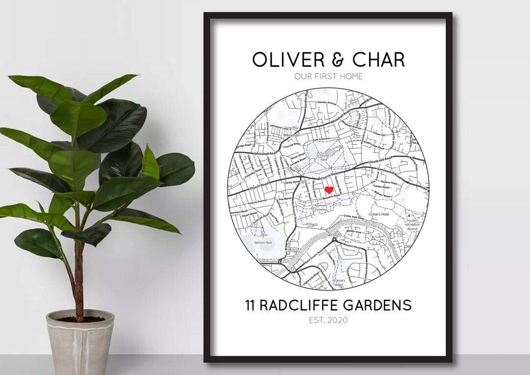 Personalised Our First Home Map Print | New Home | House Warming Gift ...