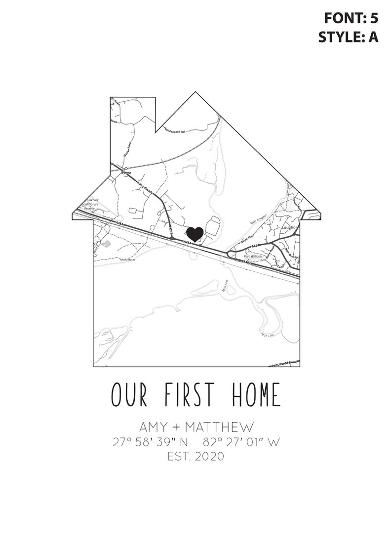 Personalised Our First Home Map Print | New Home Print | House Warming ...