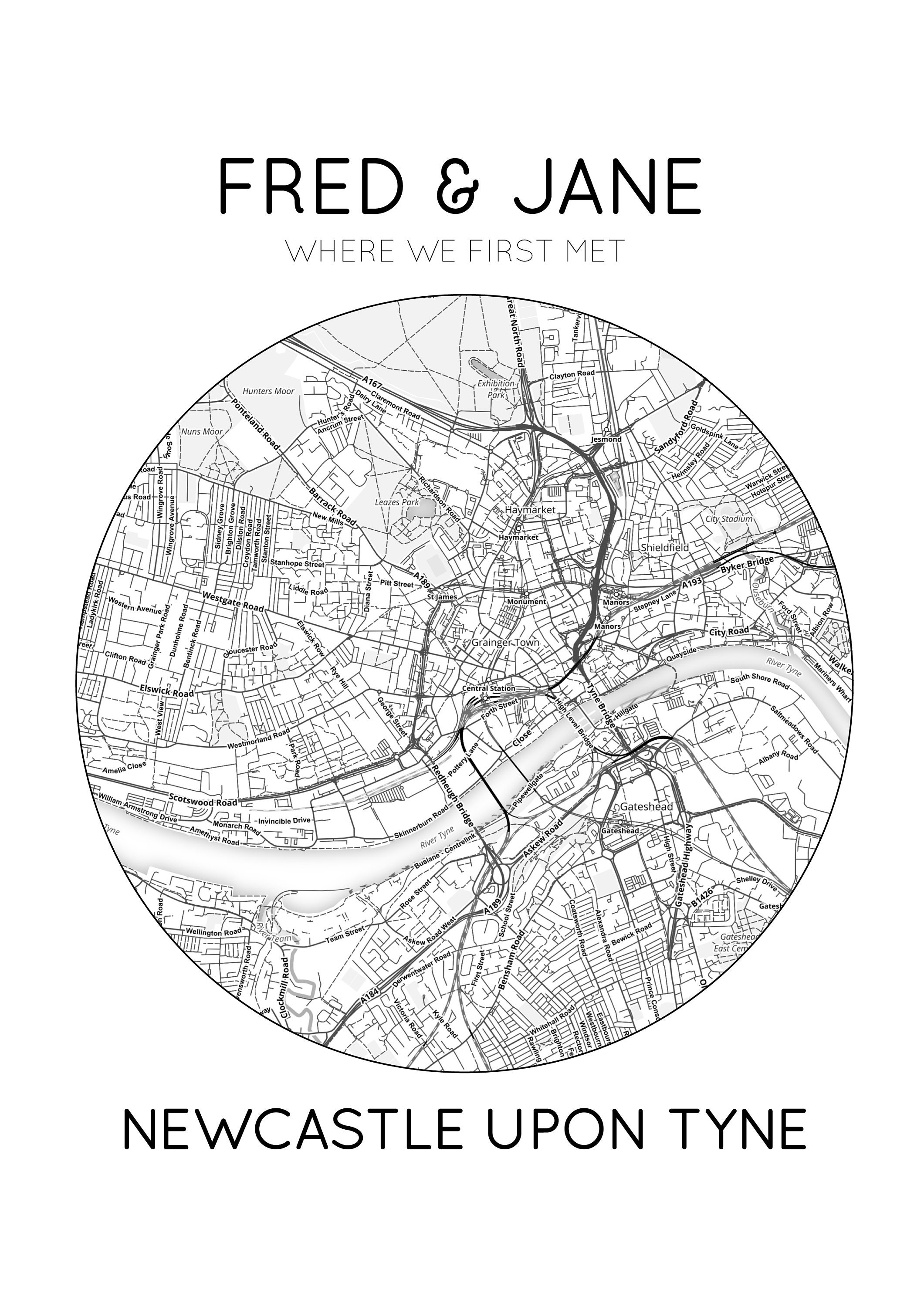 Personalised Where We First Met Map Print | Couple Print | Valentines ...