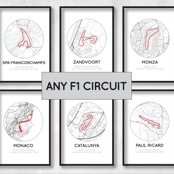 Formula 1 Track Outline - Etsy