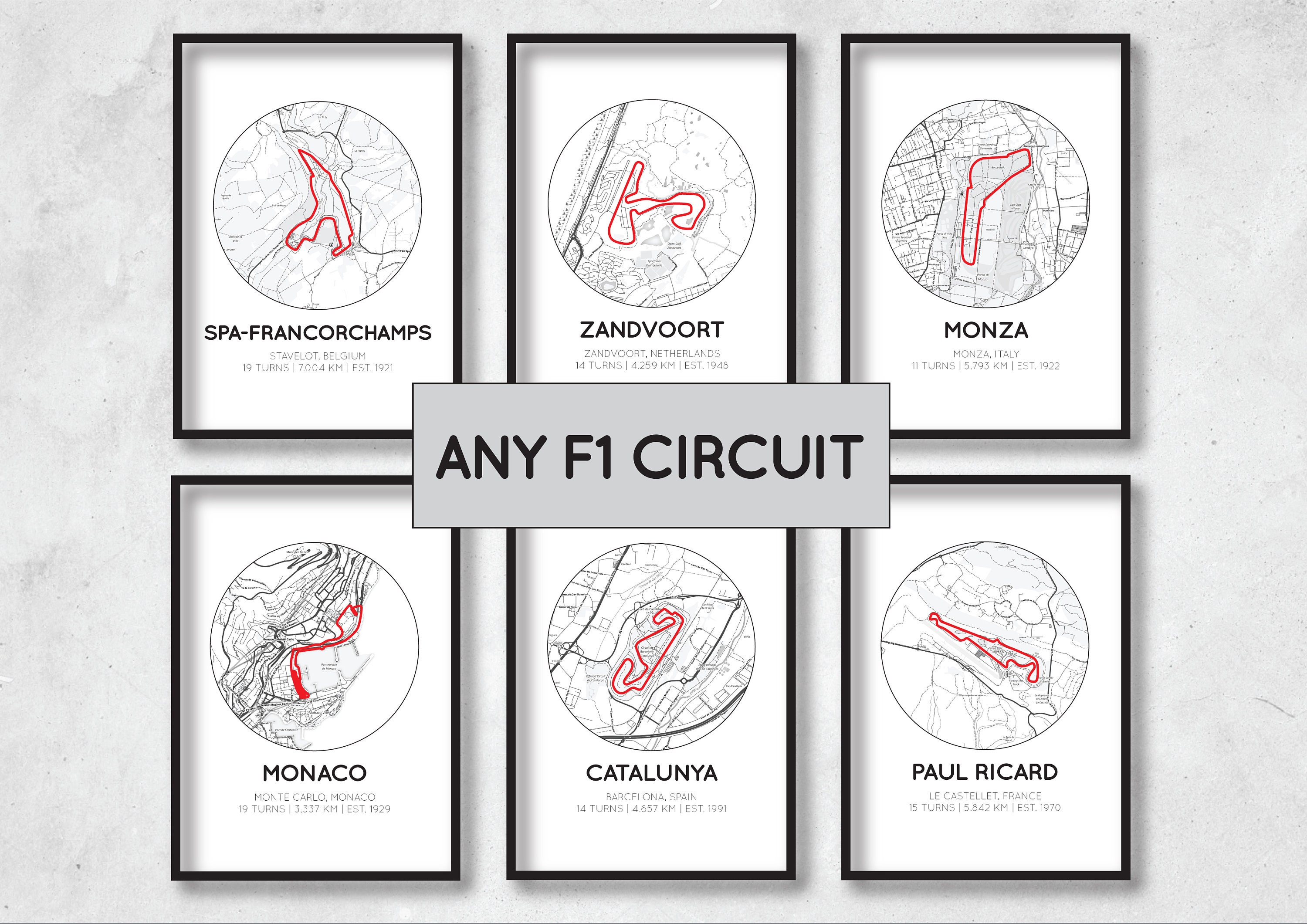 F1 Track Outlines - Etsy UK