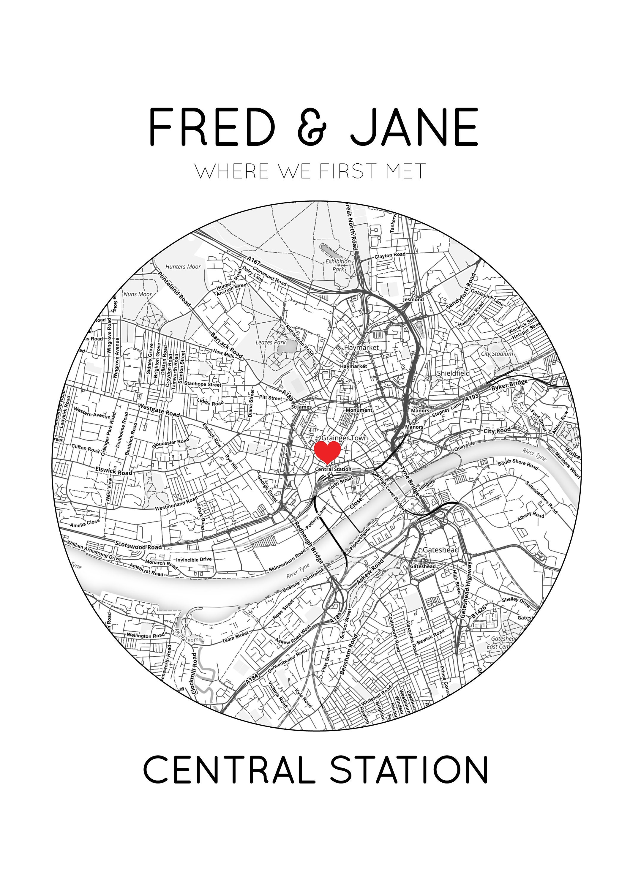 Personalised Where We First Met Map Print | Couple Print | Valentines ...