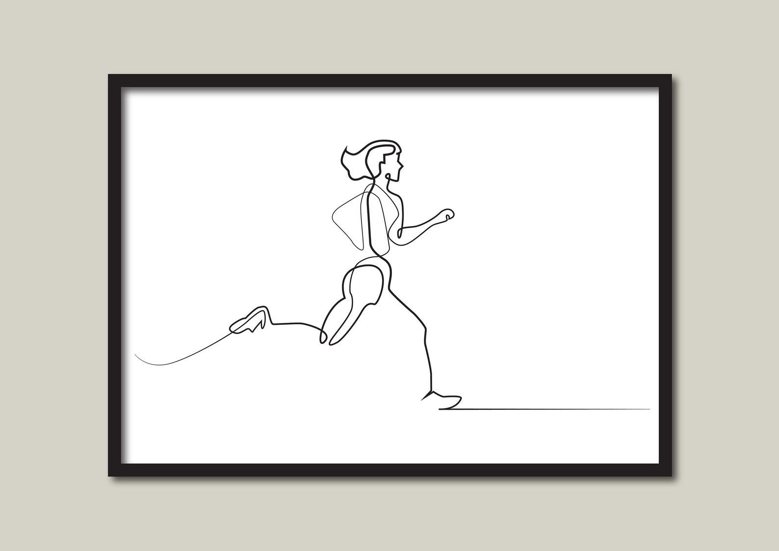 Abstract Runner Line Drawing One Line Illustration Hobby | Etsy