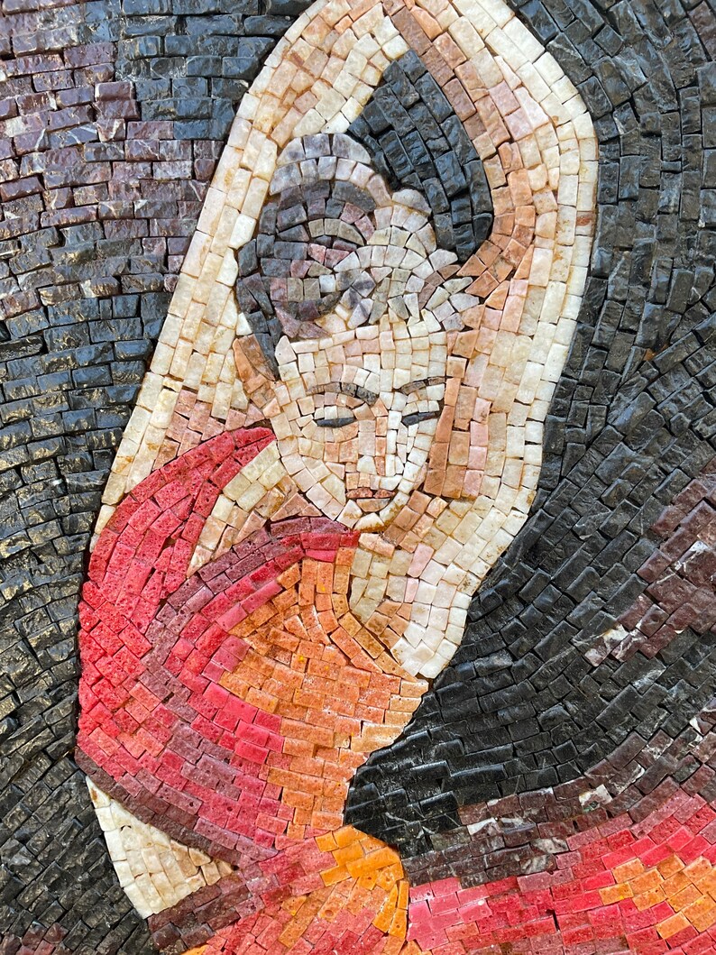 Handmade Mosaic Wall Art – Ballerina in Red Dress - Etsy