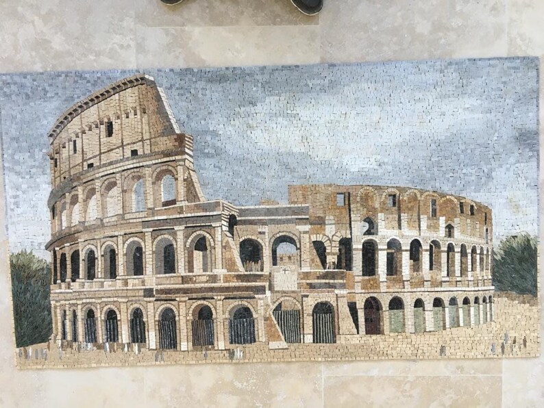 Colosseum Mosaic Wall Art - Mosaic Artwork - Etsy