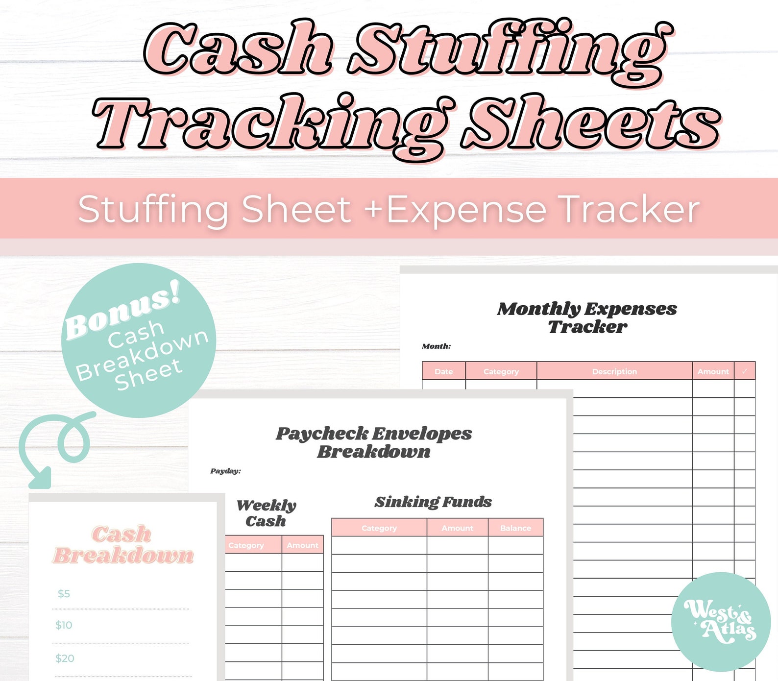 Cash Stuffing Sinking Funds Budgeting Sheets Expense Etsy