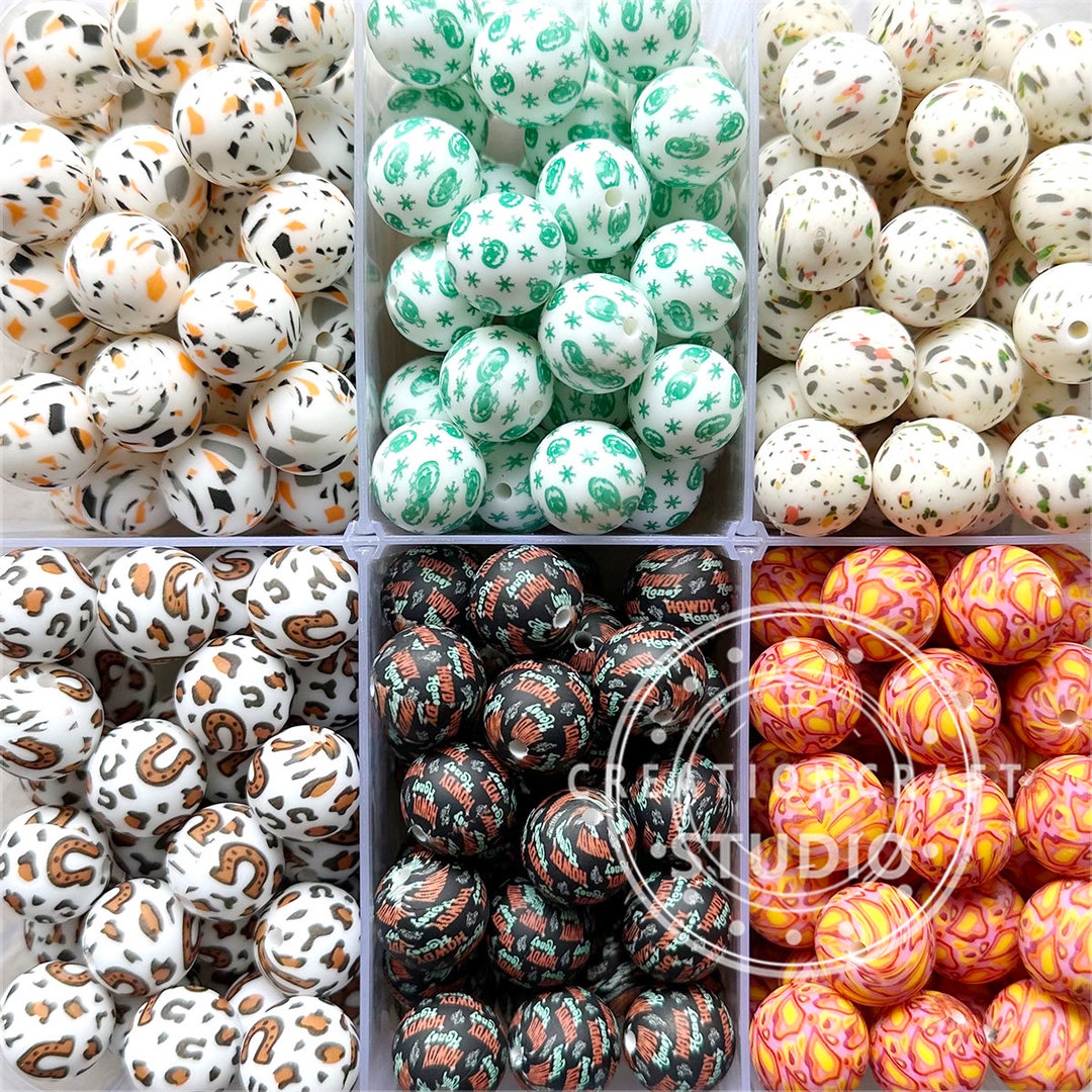 Round Beads, Bulk Beads, 15mm Silicone Beads, Loose Beads, Western ...