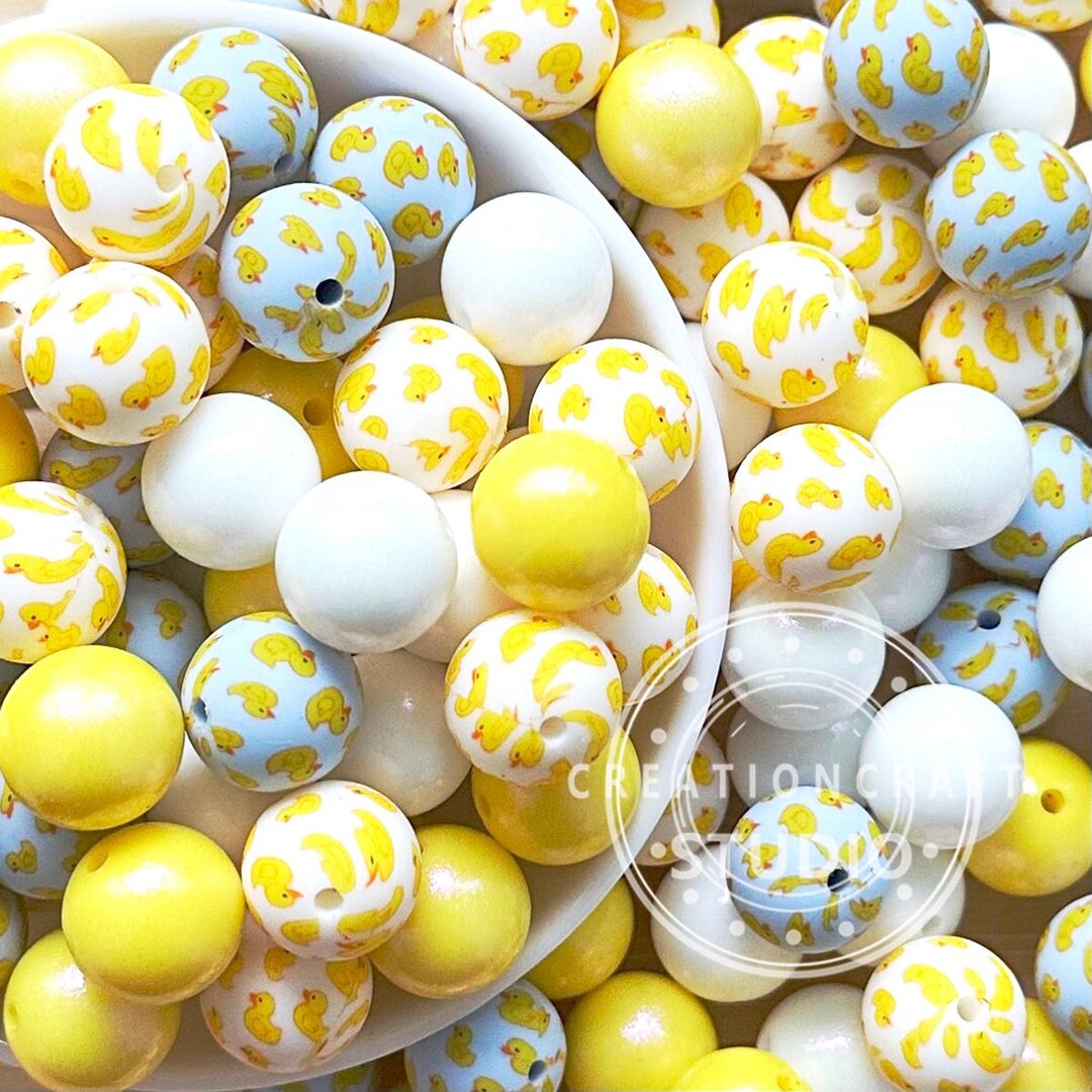 Duck Print Beads,assorted 15mm Silicone Bead for Beaded Pen Making ...