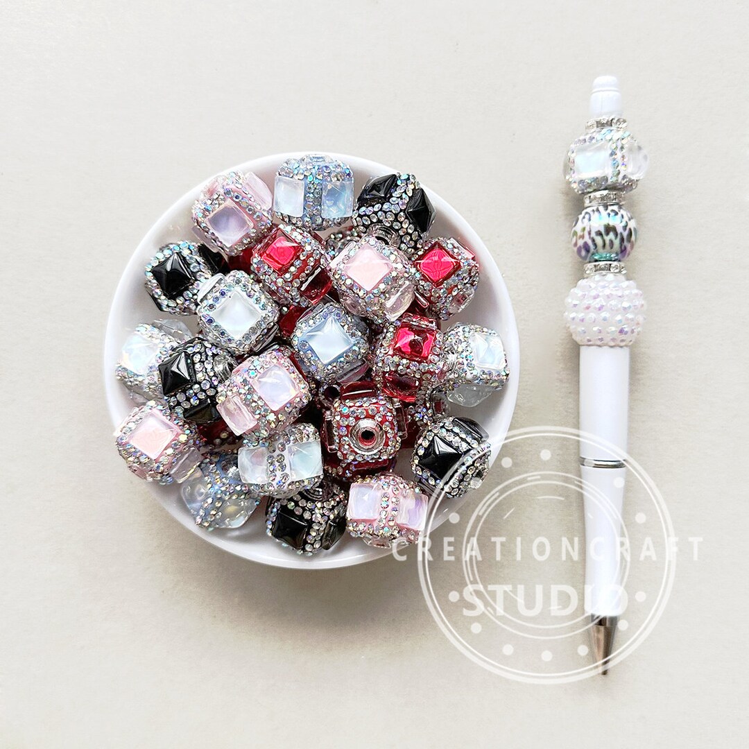 Sparkling Cube Beads, Gem Beads, Bling Rhinestone Beads, Pen Focals - Etsy