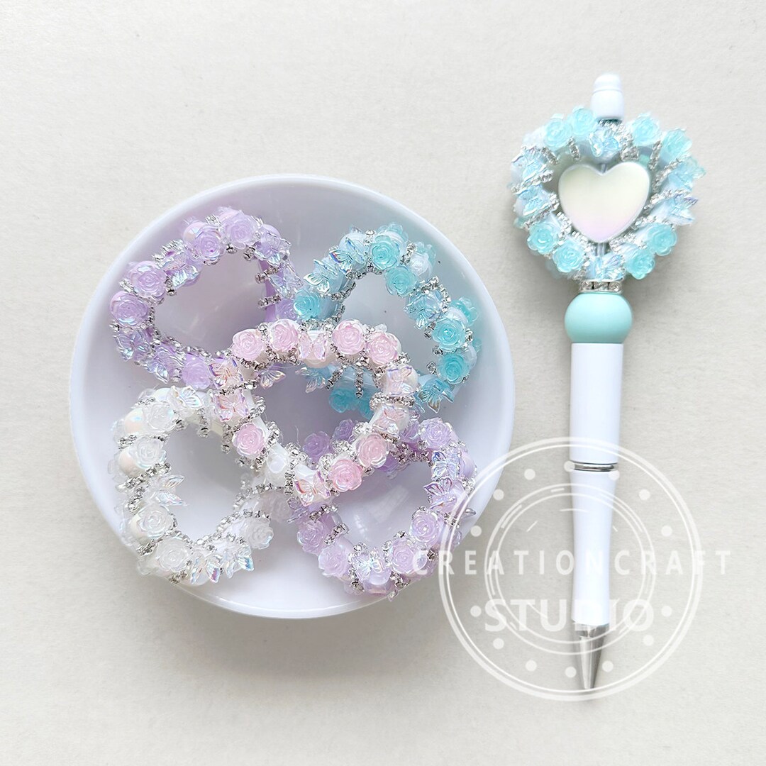 Rose Flower Butterfly Heart Frame Beads,sparkle Rhinestone Acrylic ...