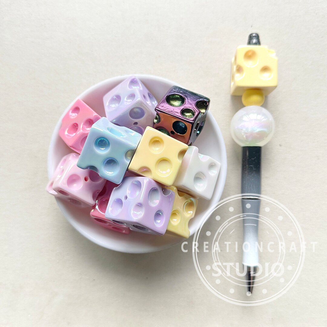 Square Cheese Block Shape Acrylic Beads, Chunky Large Cheese Bubblegum ...