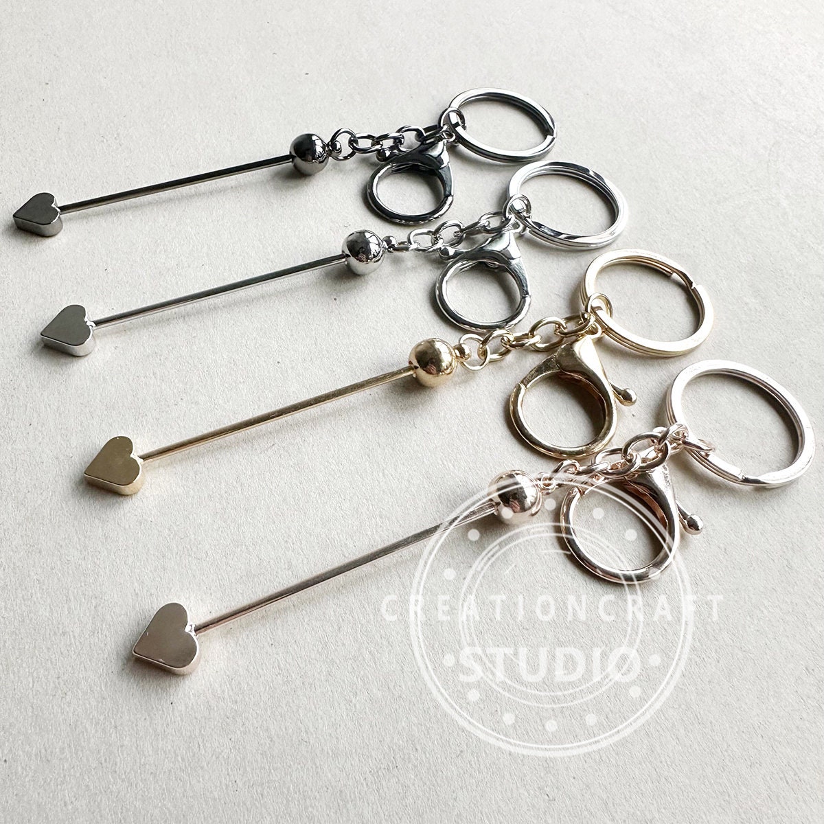 New Heart Metal Beadable Bar Blank Keyrings, Beadable Keychain Bar - Etsy