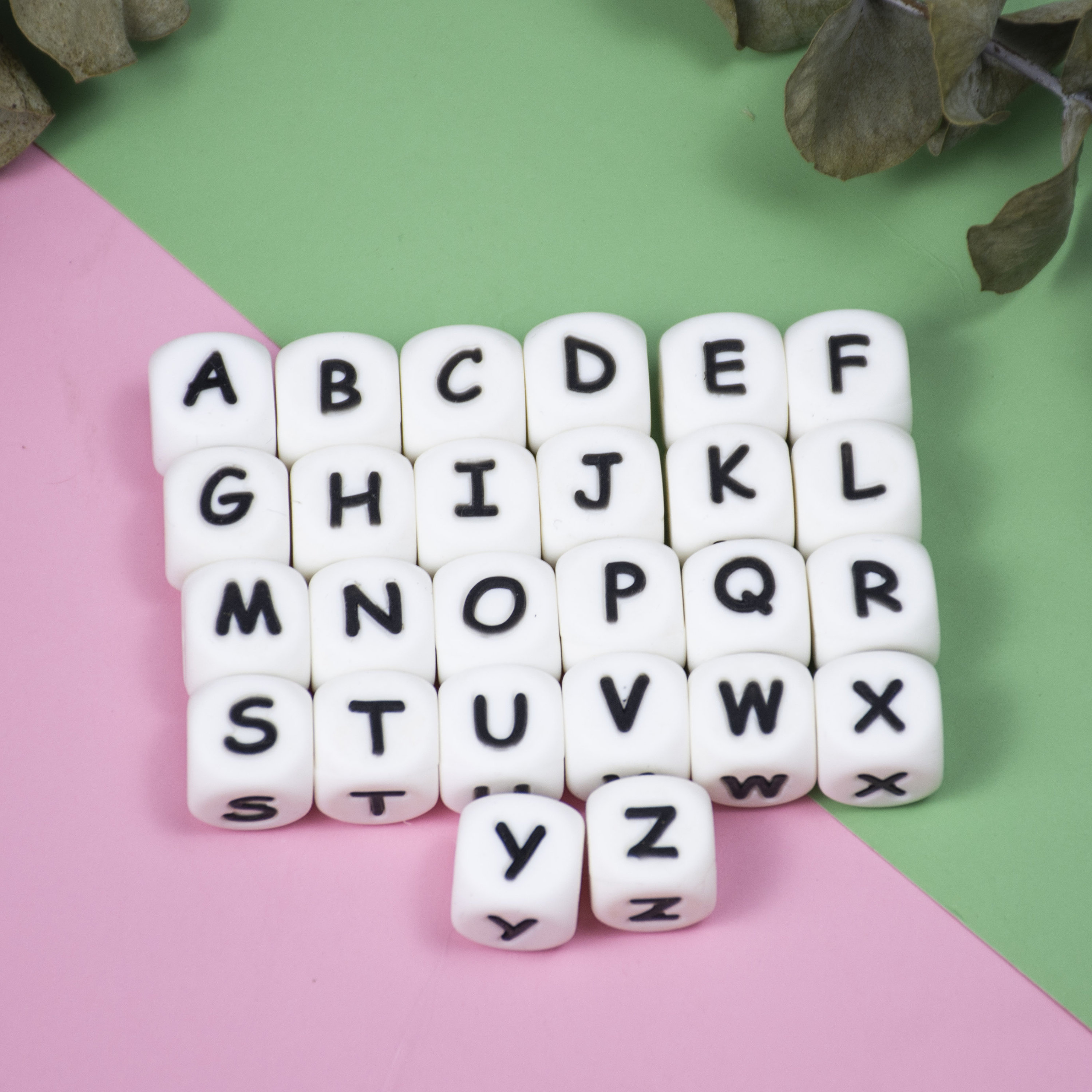 12mm Silicone Letters Beads English Alphabet Letter Beads - Etsy