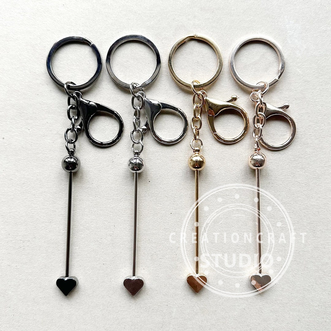 New Heart Metal Beadable Bar Blank Keyrings, Beadable Keychain Bar - Etsy