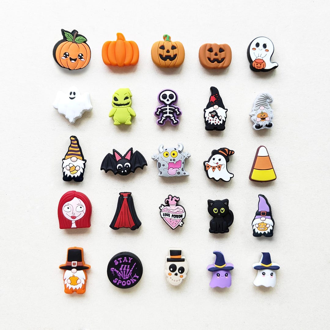 25pcs Assorted Halloween Theme Focal Beads, Pumpkin/bat/death/skeleton ...