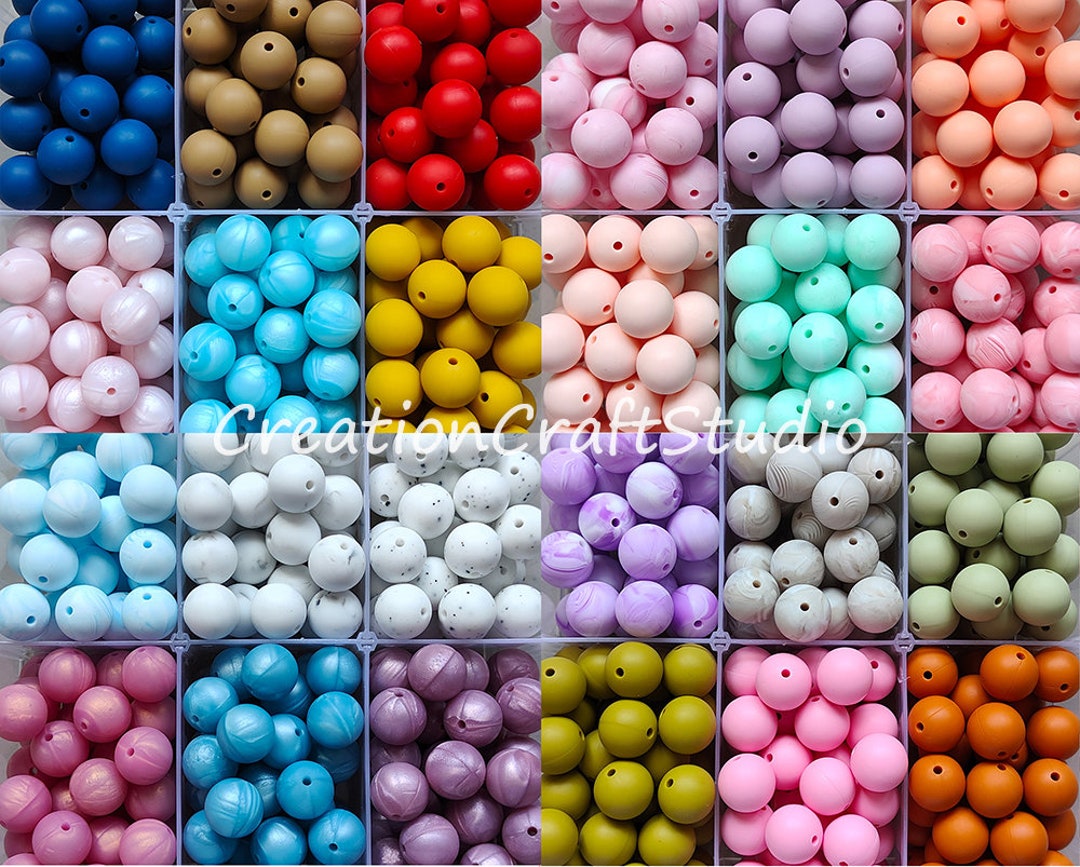 Wholesale Beads, Round Silicone Beads, 12/15mm Bulk Silicone Beads ...