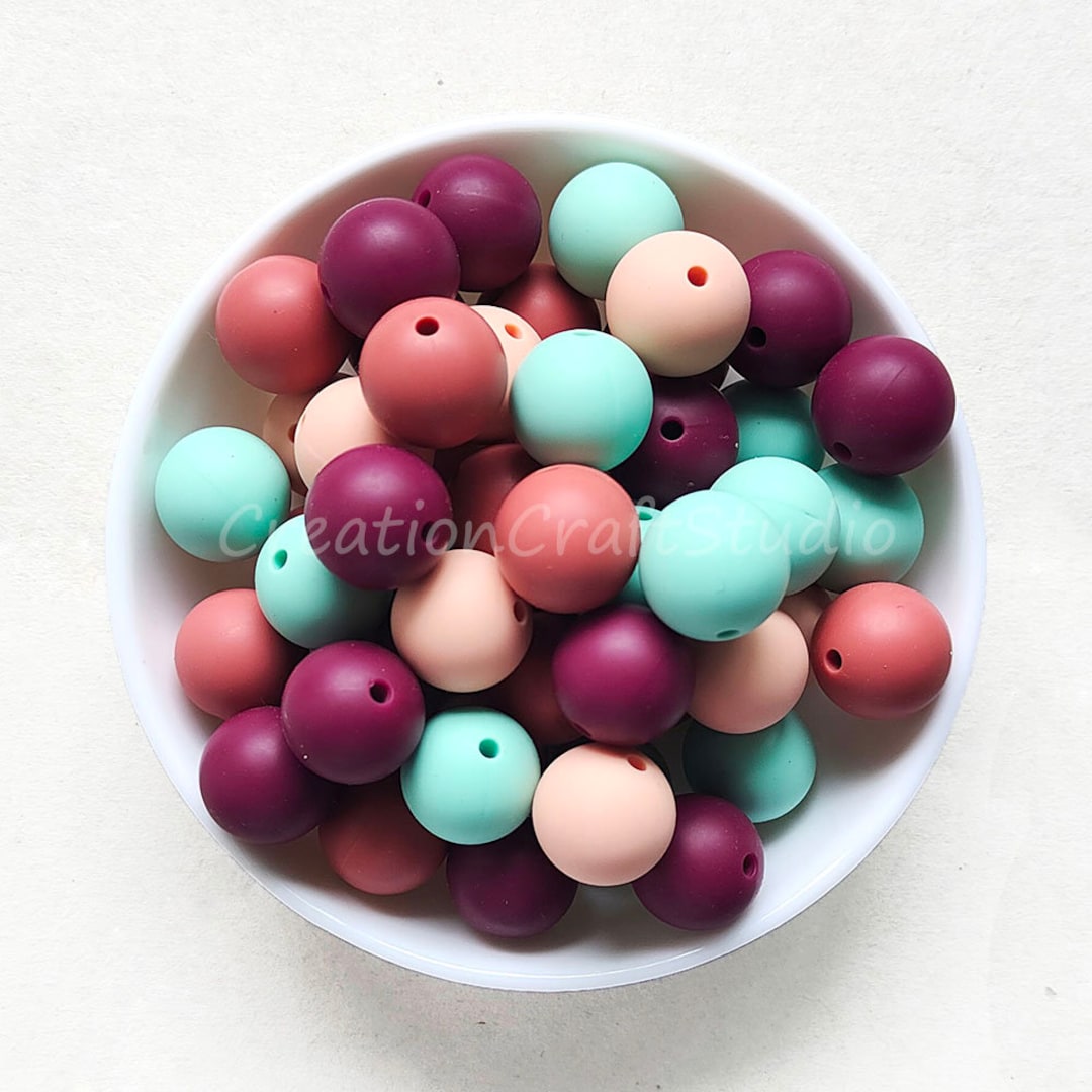 Bulk Beads, 12/15mm Round Silicone Beads, 20/50/100pcs Silicone Beads ...
