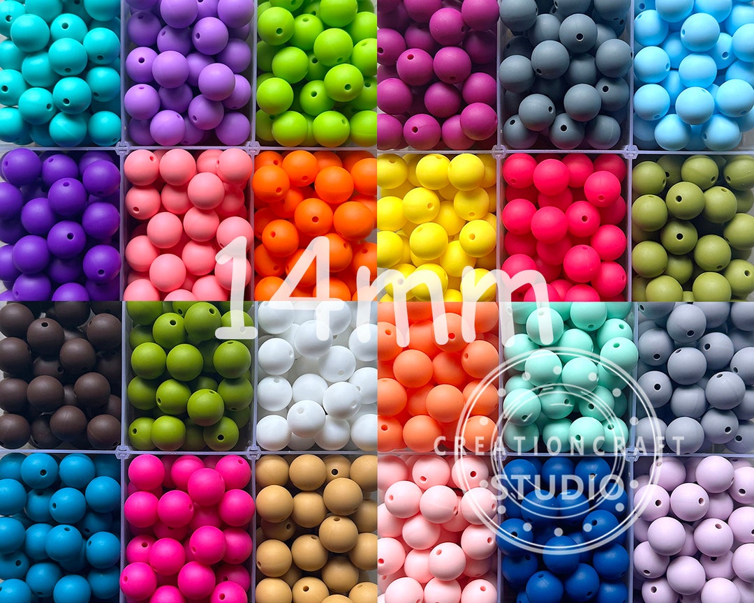 14mm Round Silicone Beads Wholesale, Loose Beads, Pearl Ball, 14mm ...