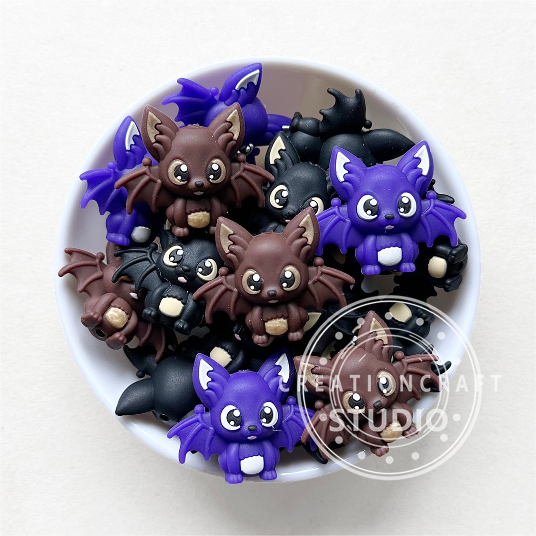 Bat Silicone Beads, Halloween Beads, Silicone Focal Beads - Etsy