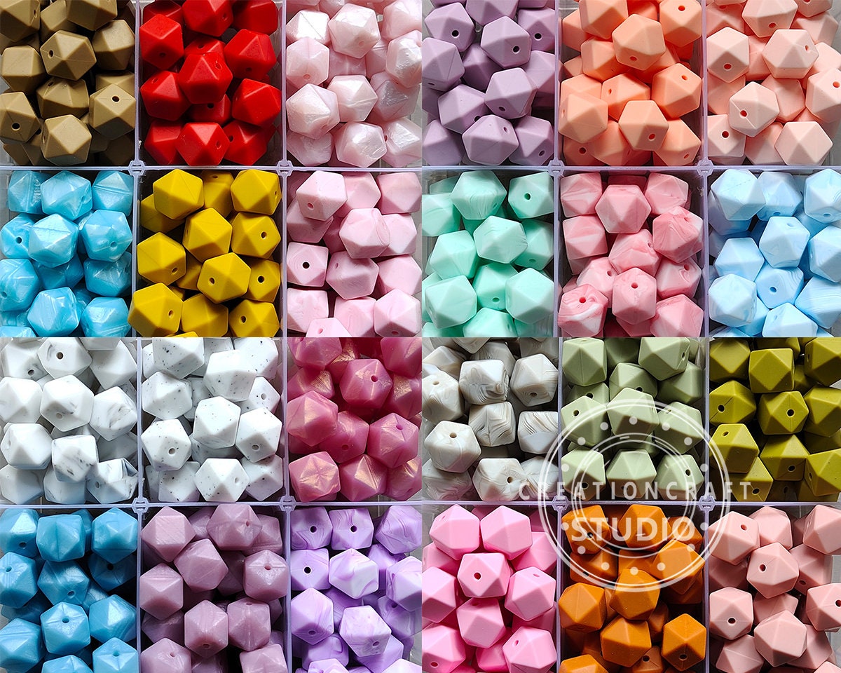 14/17mm Hexagon Silicone Beads, Hexagon Beads, Wholesale Silicone Beads ...