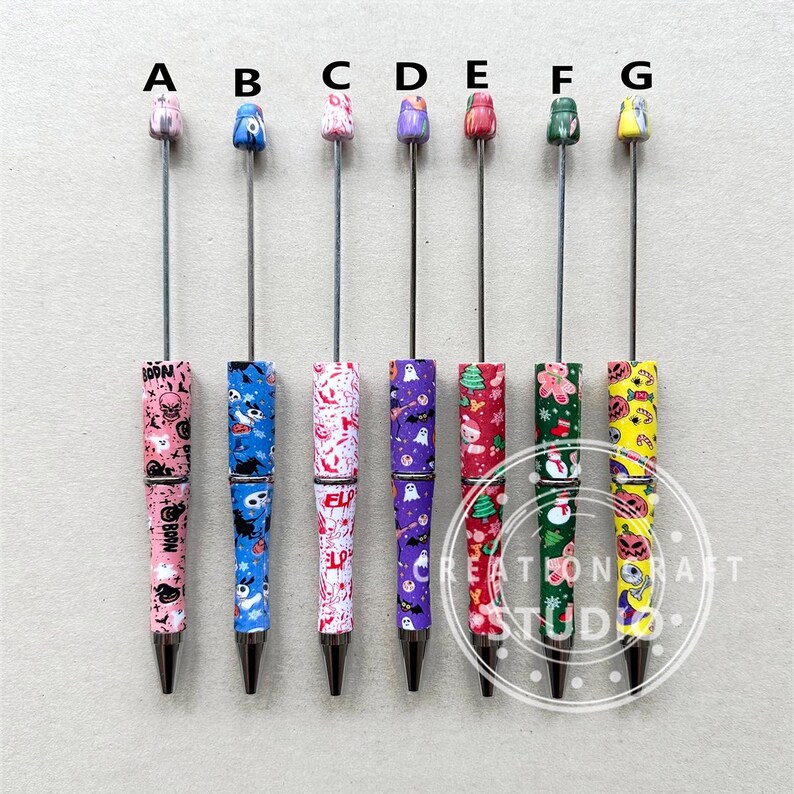 Print Beadable Pen Diy,halloween Pen,christmas Pen,beaded Pen Bar Blank ...