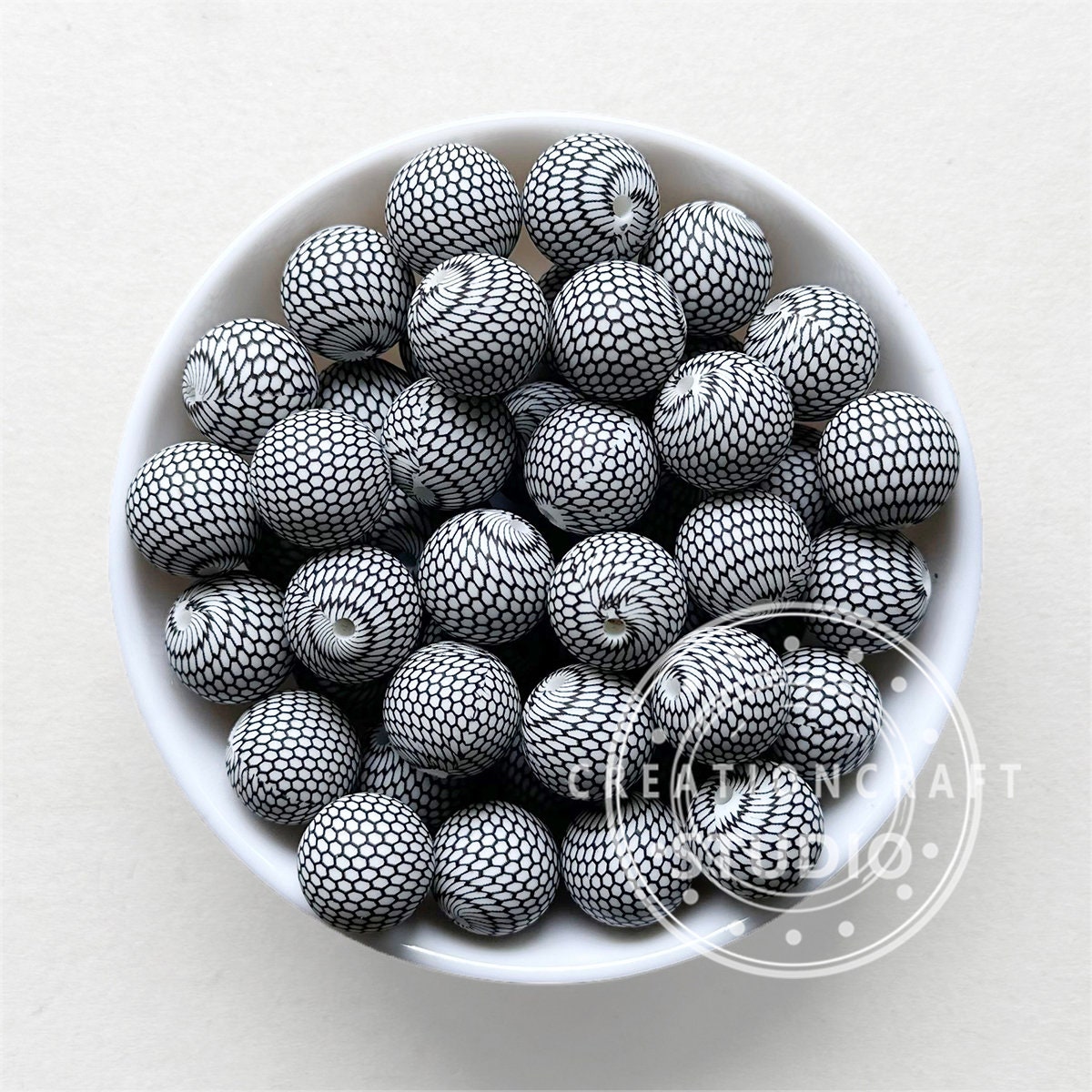 New 15mm Silicone Print Bead, Wholesale Beads, Silicone Beads, Round ...