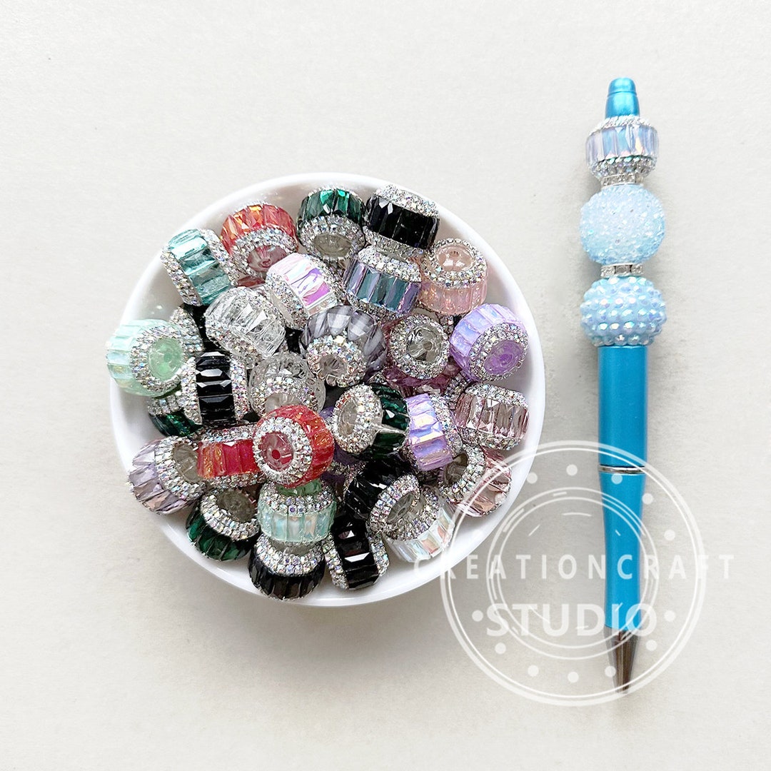 Rhinestone Bling Beads, Pen Focal Beads,sparkle Beads - Etsy