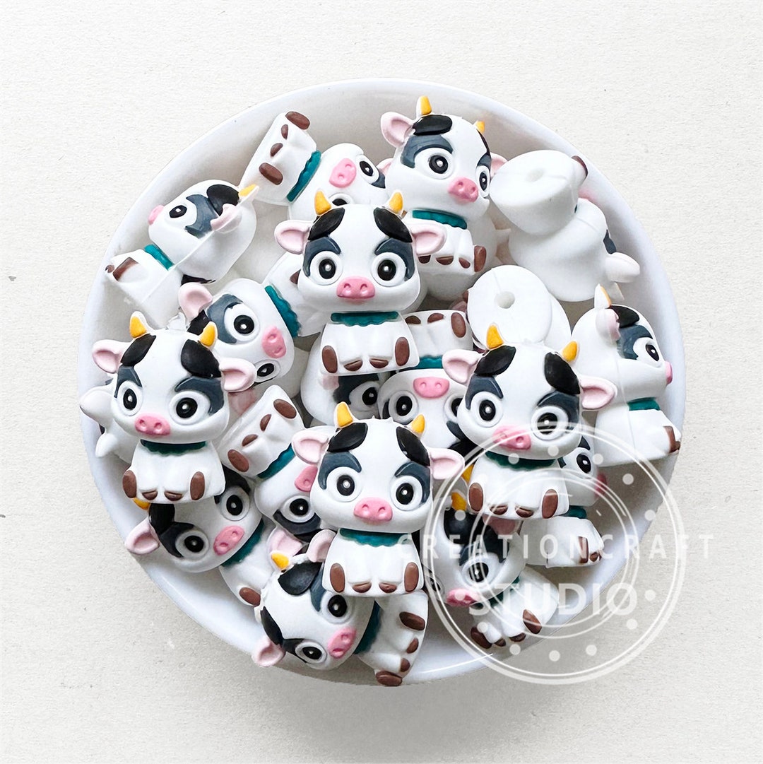 Cow Silicone Beads, Cow Shape Beads, 3D Cow Focal Beads, Loose Beads ...