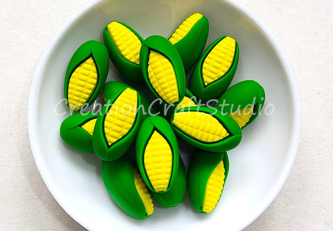 Corn on the Cob, Shaped Maize Beads, 2715mm Silicone Beads, DIY Beaded ...