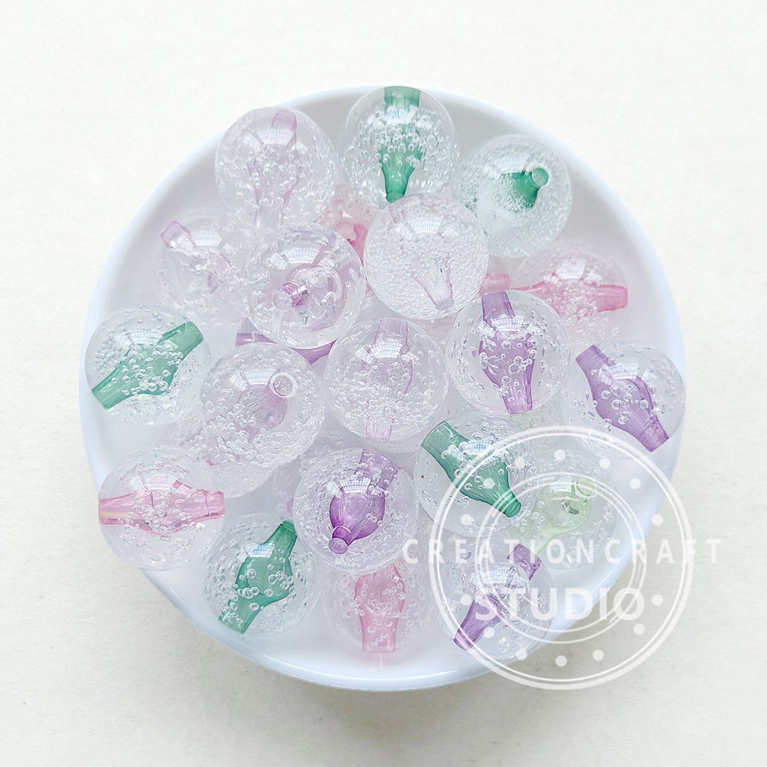 20mm Acrylic Transparent Bubble Beads, 20mm Beads, Mix Color Chunky ...