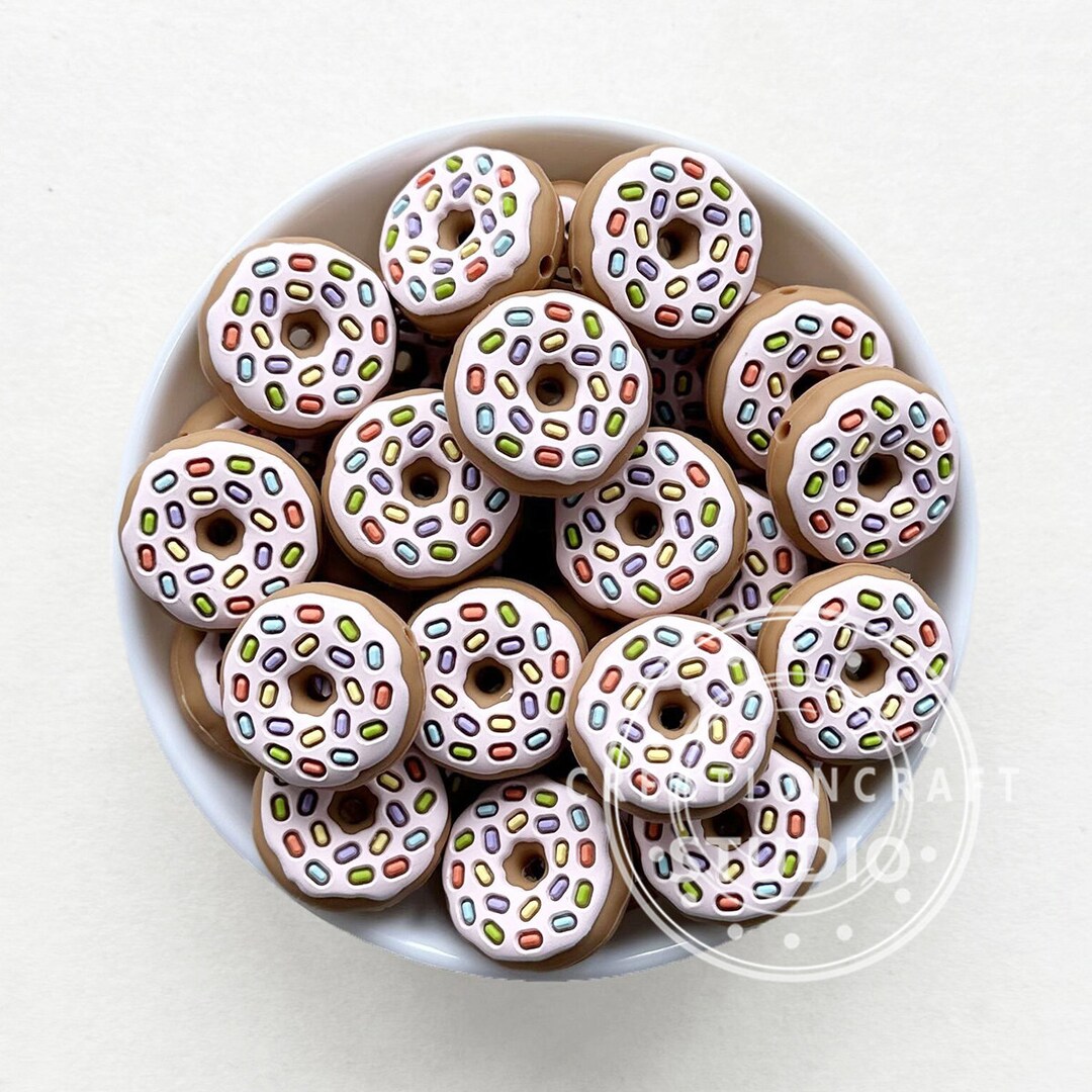 5pcs/lot New Color 22mm Doughnut Focal Silicone Beads, Donut Beads ...