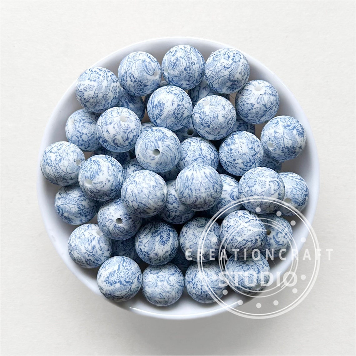 New 15mm Silicone Print Bead, Wholesale Beads, Silicone Beads, Round ...