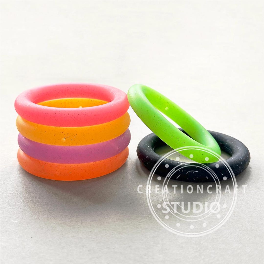 65mm Silicone Glitter Loop, Cyclic Glitter Silicone Ring, O Ring Beads ...