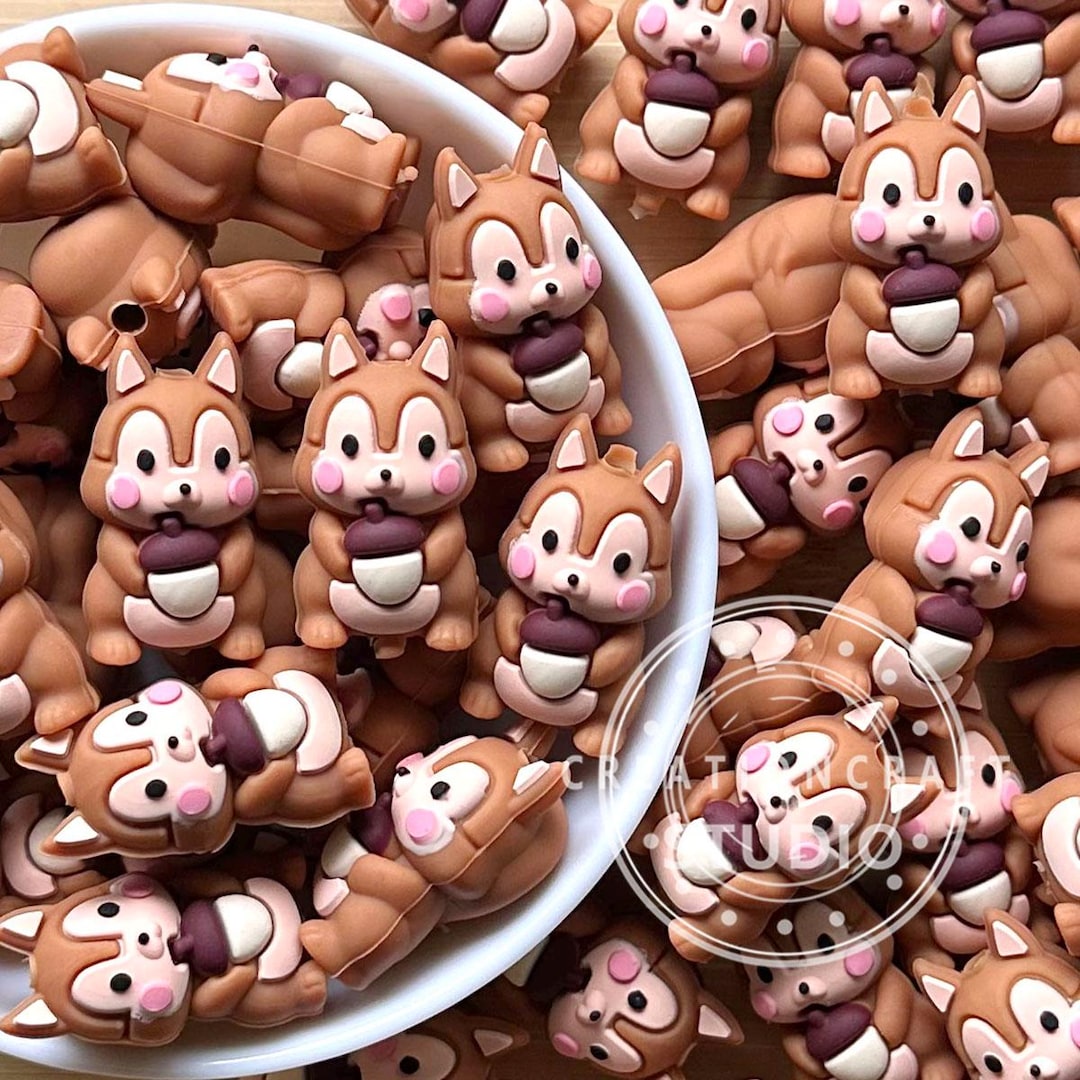 3D Squirrel Silicone Beads,animal Squirrel Beads,focal Silicone Beads ...