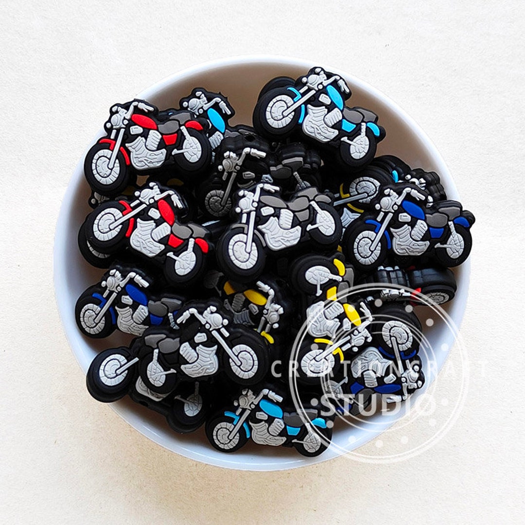 Motorcycle Focal Silicone Beads, Motorbike Charm Silicone Beads ...