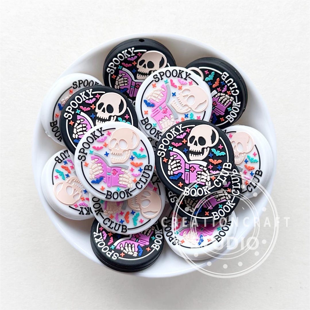 Skeleton Reading Beads, Silicone Beads, Halloween Spooky Focal Beads ...