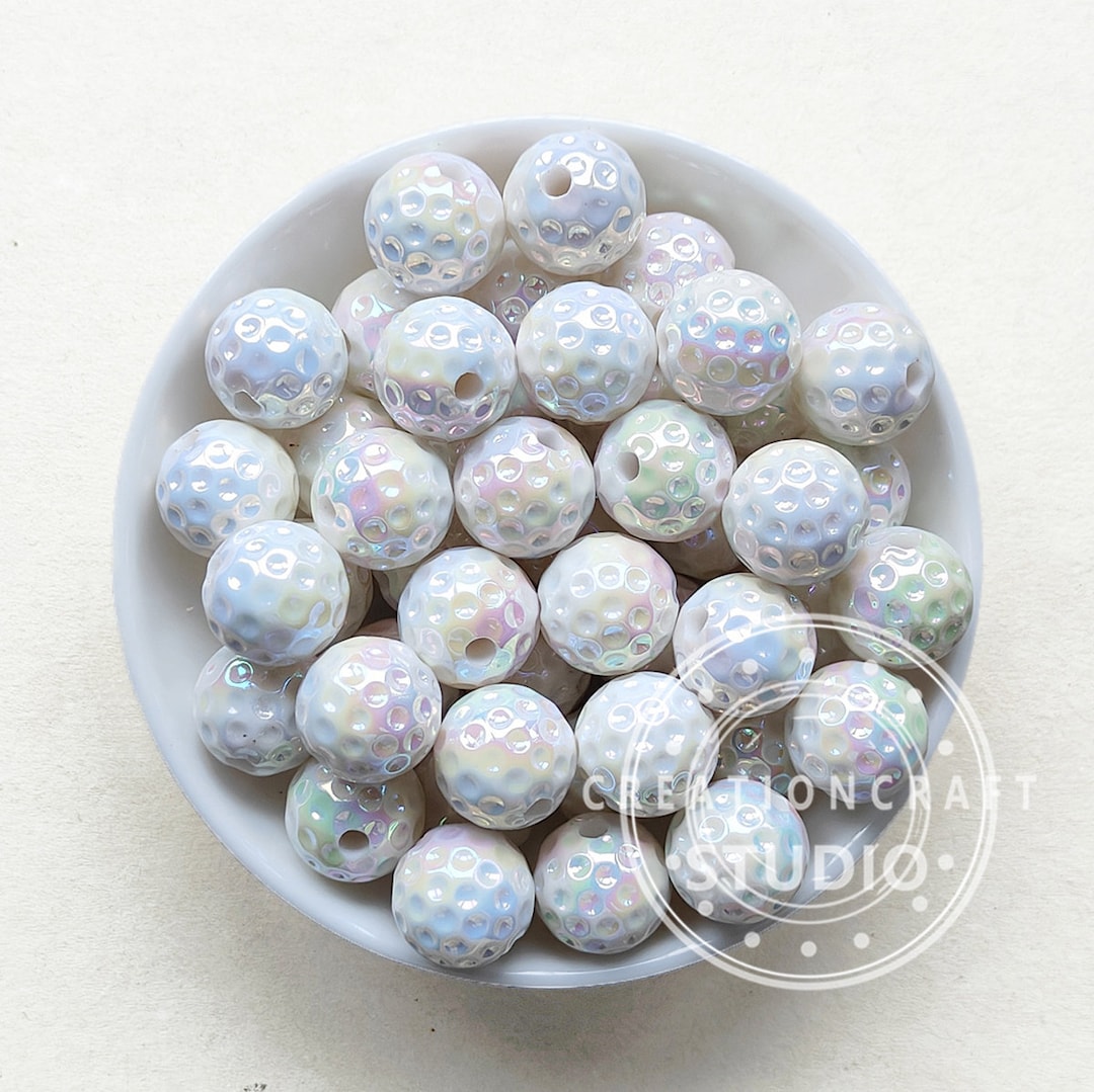 16/20mm UV Golf Balls Bubblegum Beads, Round Acrylic Loose Beads,golf ...