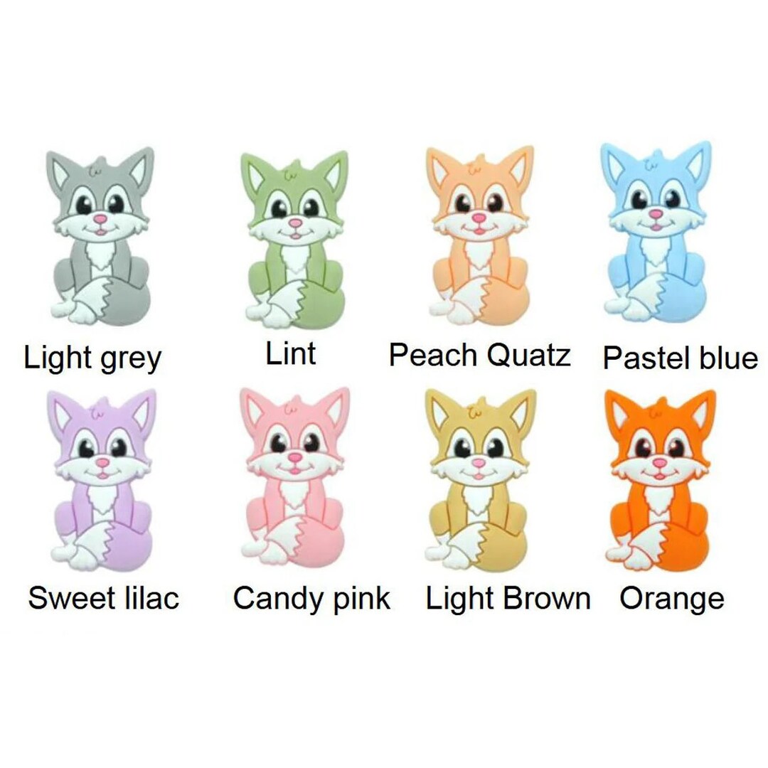 Wholesale Fox Silicone Beads 1 50pcs Cartoon Beads Animal - Etsy